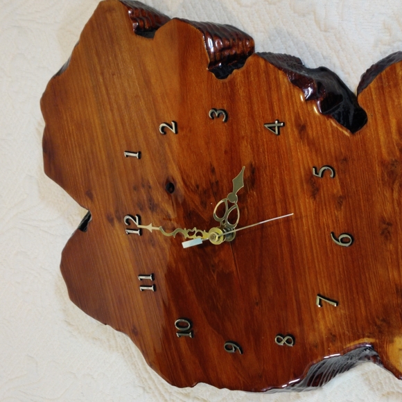 Wall Decor | Vintage Handcrafted Redwood Burl Wood Clock | Poshmark